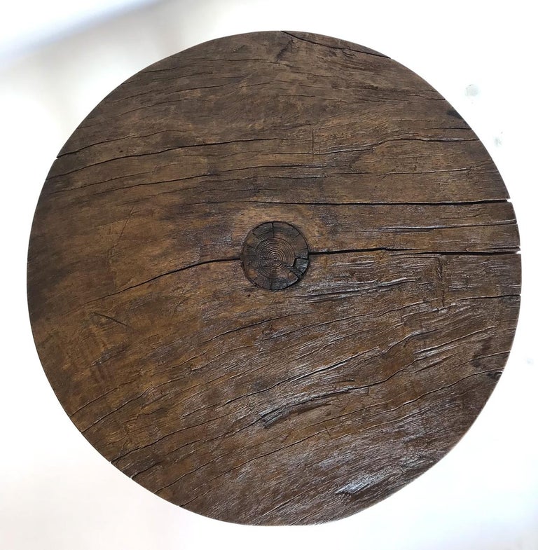 Rustic Antique Wooden Wheel Table For Sale at 1stDibs