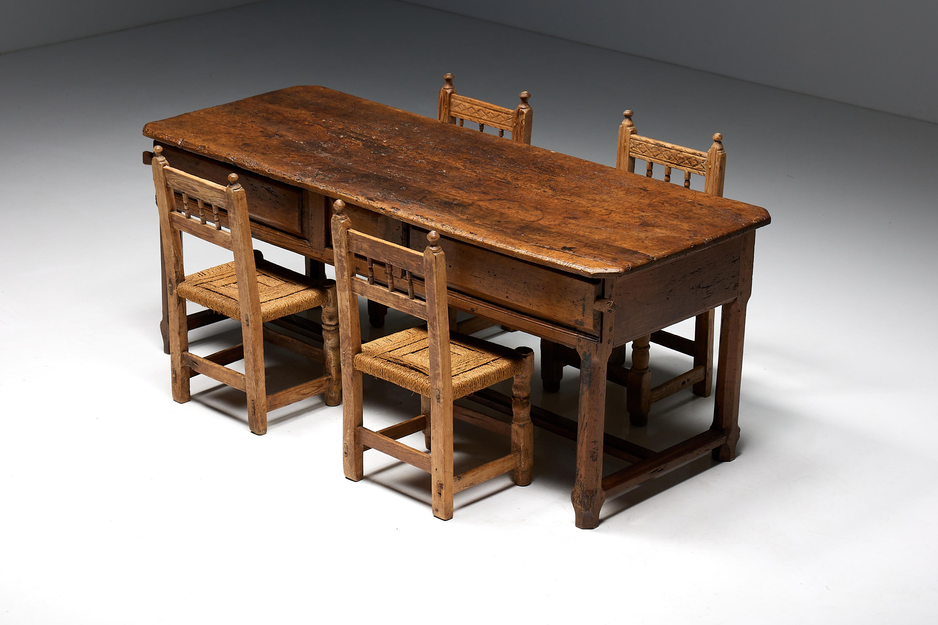 Rustic Art Populaire Table, France, 19th Century at 1stDibs