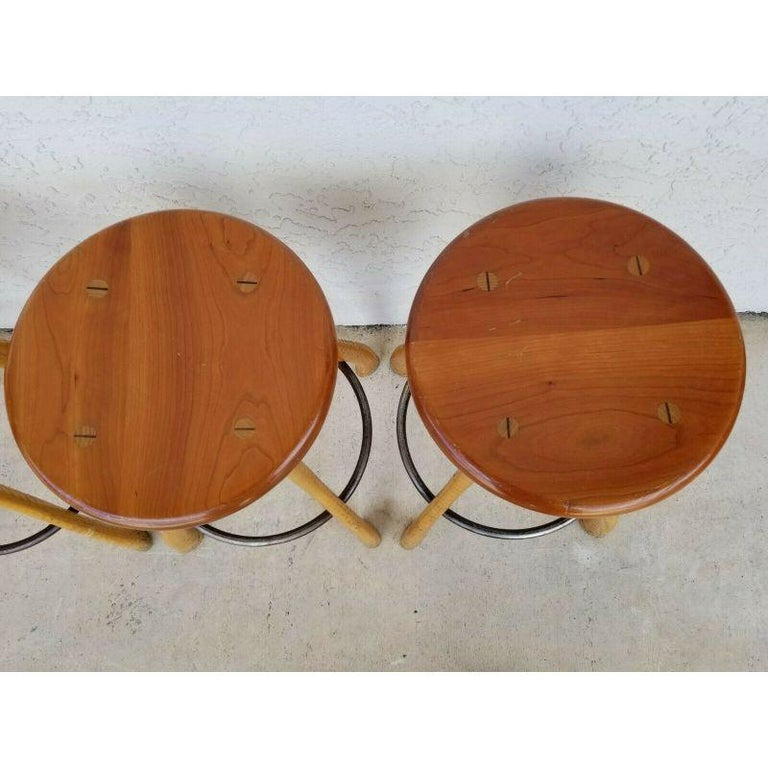 Rustic Ax Handle Counter Stools, Set of 4 For Sale at 1stDibs