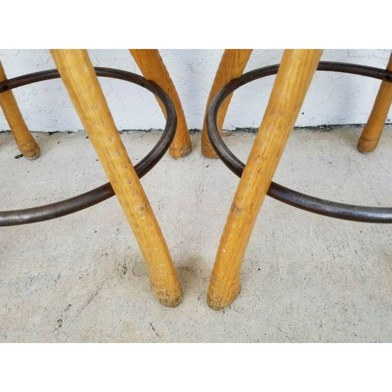 Rustic Ax Handle Counter Stools, Set of 4 For Sale at 1stDibs