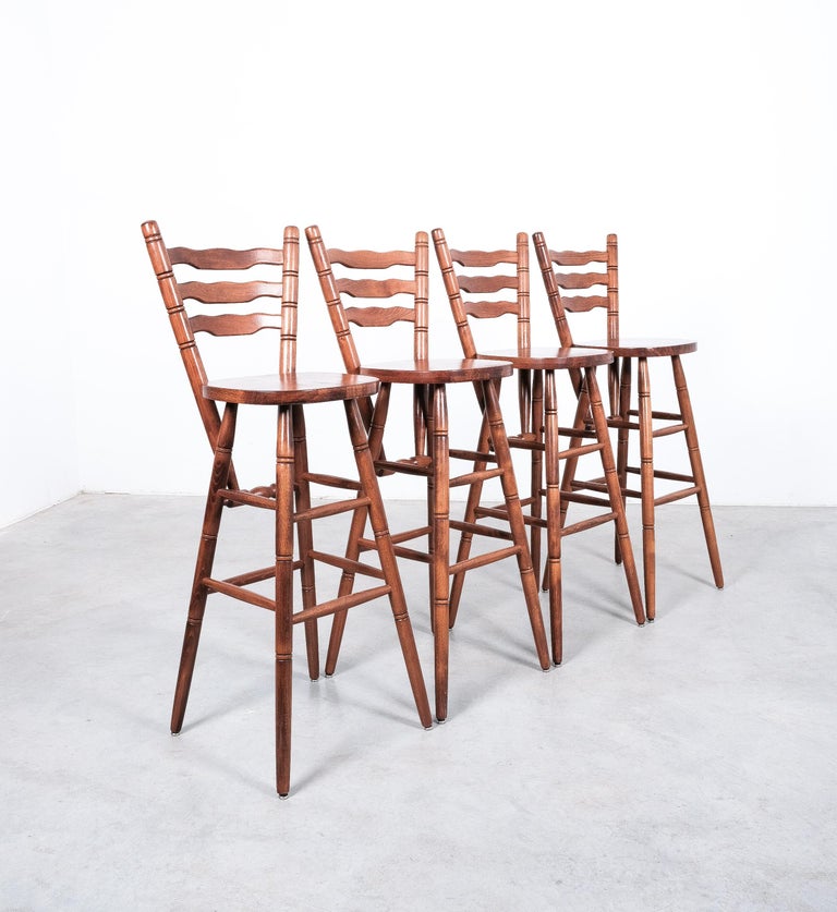 Rustic Bar Stools Midcentury from Birch Wood, Germany, 1970 For Sale at ...