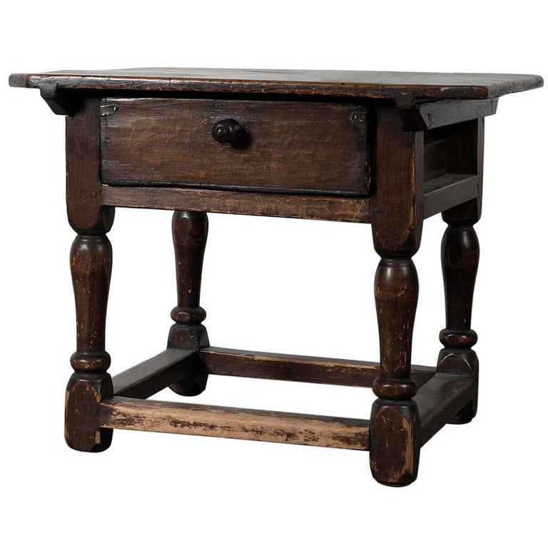 Rustic Baroque Swedish Side Table, 18th Century at 1stDibs
