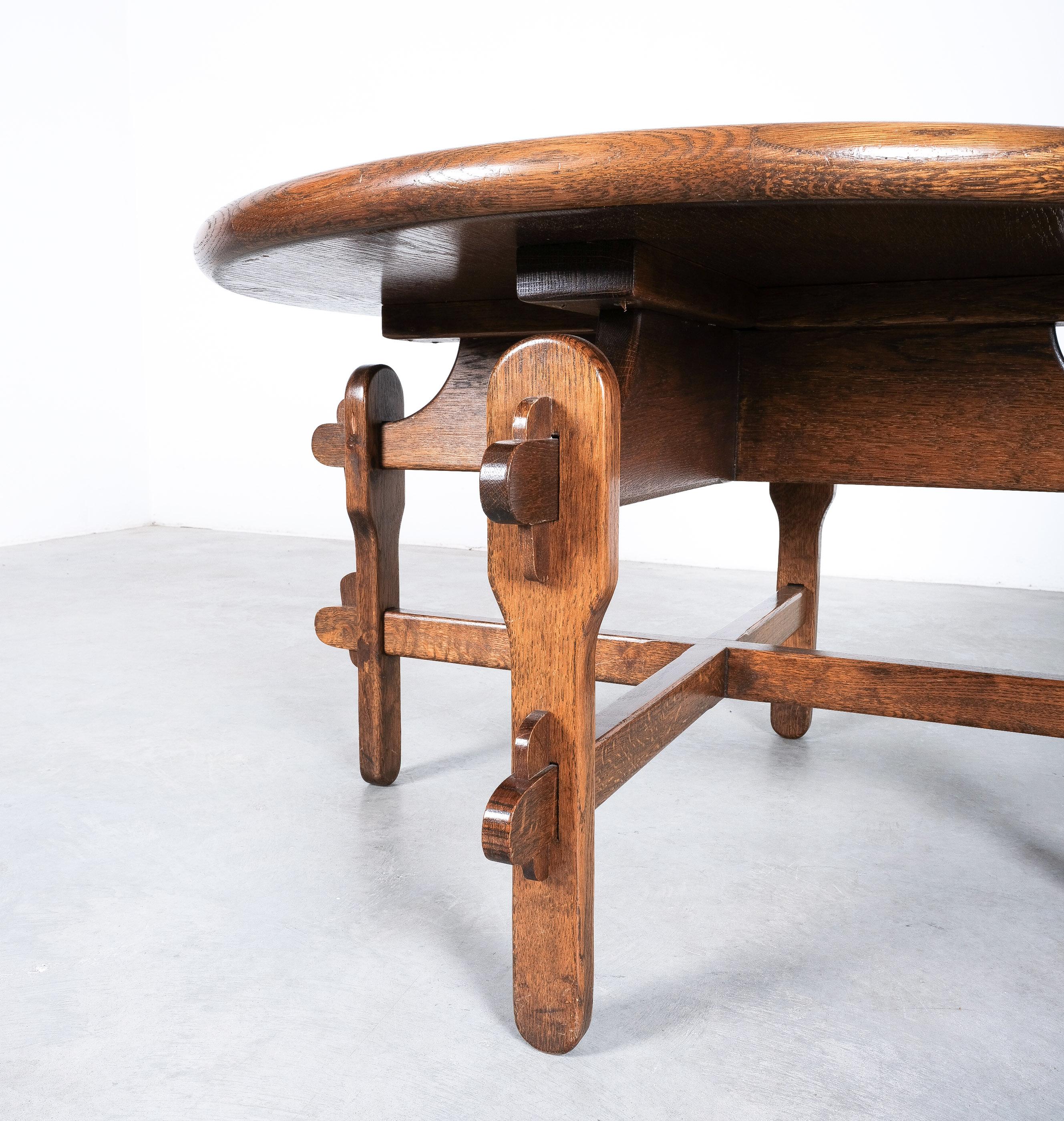 Rustic Bespoke Oak Table Solid Wood, France, 1960 For Sale at 1stDibs
