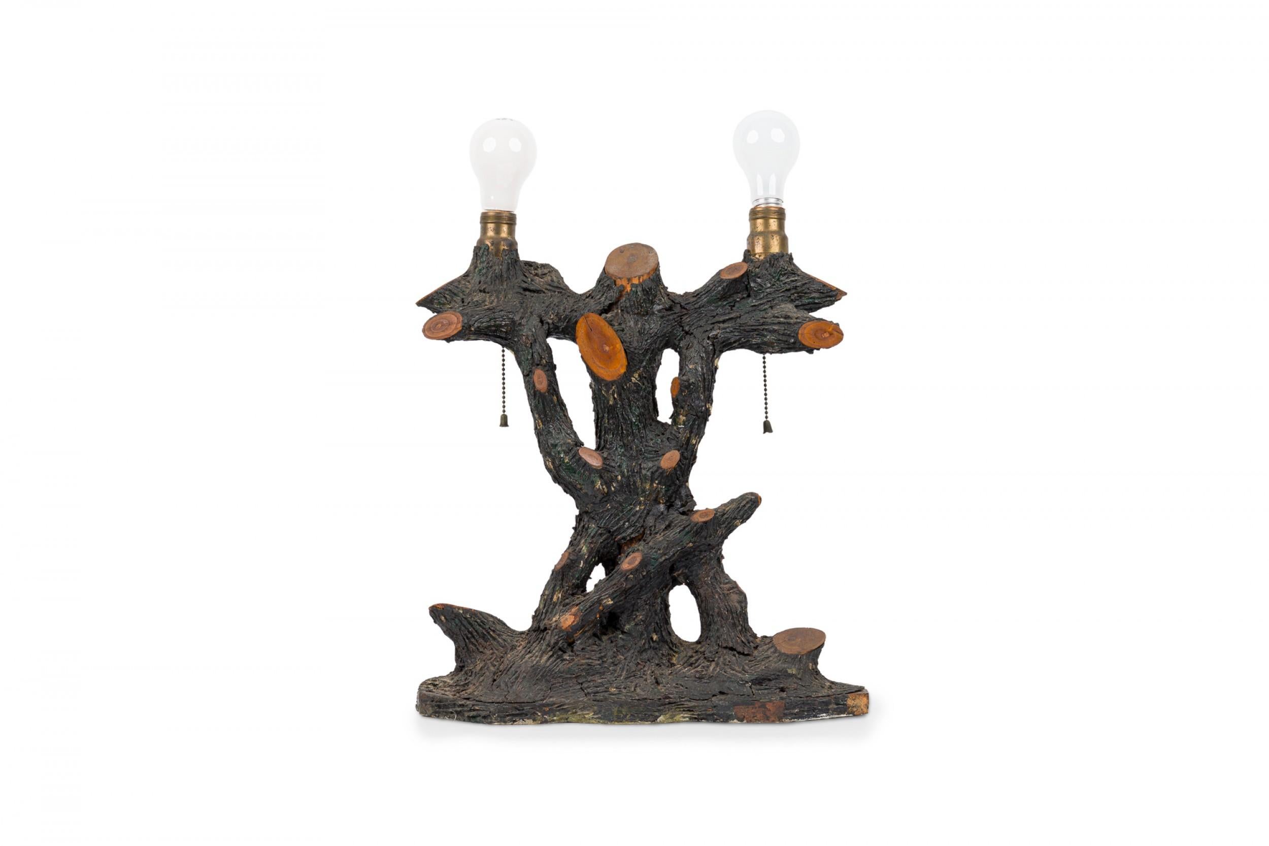 Rustic Black Forest Branch and Bark Two Shade Table Lamp For Sale at ...
