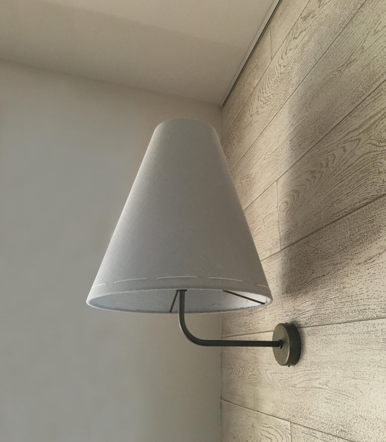 J 260 Wall Light by Wende Reid - Large Rustic Hand-Stitched Linen ...