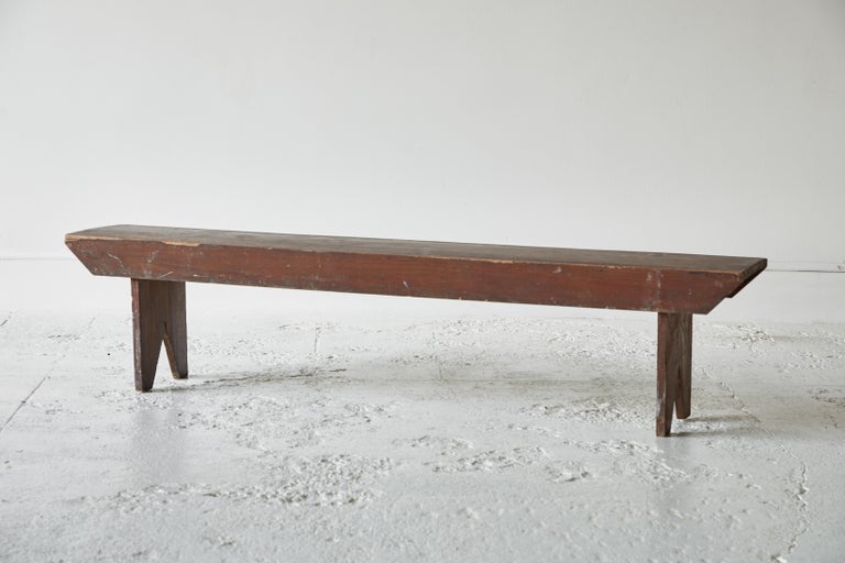 Rustic Brown Painted Bucket Bench at 1stDibs | bucket bench for sale