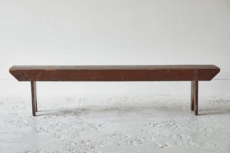 Rustic Brown Painted Bucket Bench at 1stDibs | bucket bench for sale