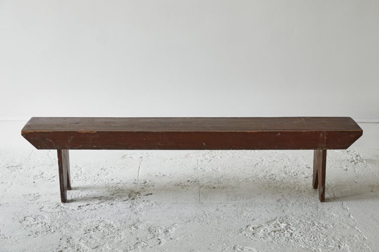 Rustic Brown Painted Bucket Bench at 1stDibs | bucket bench for sale