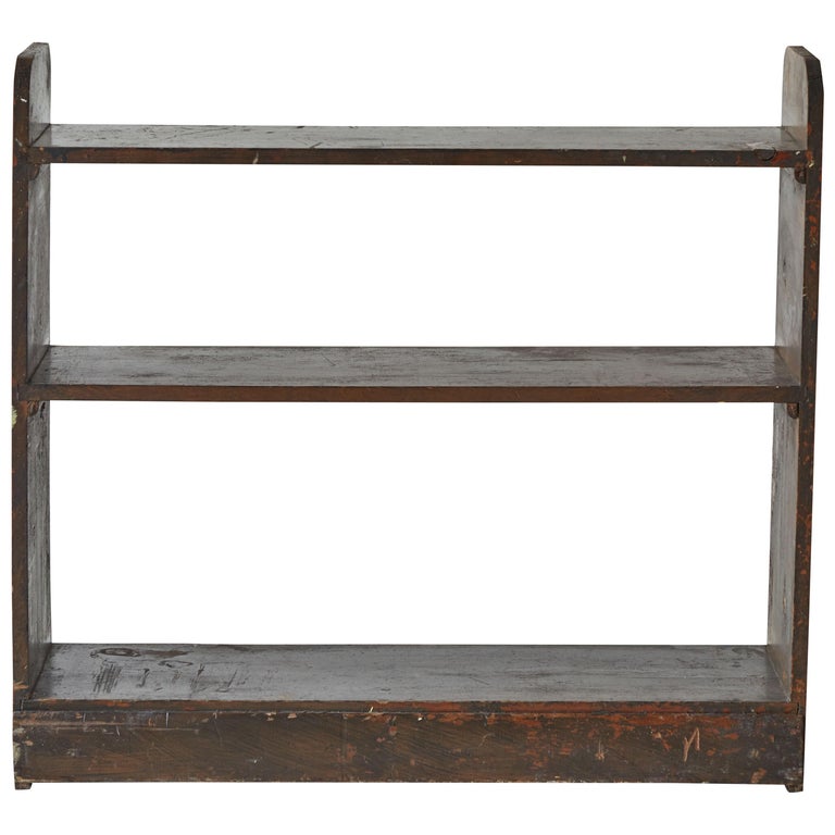 Rustic Brown Painted Bucket Bench Shelf at 1stDibs