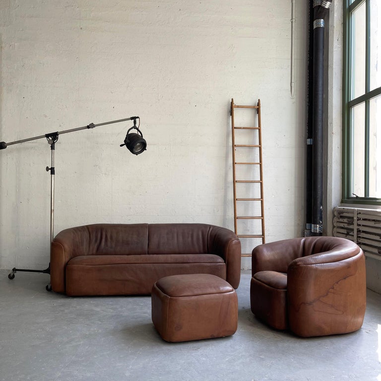 Rustic Buffalo Hide Sofa Seating Set at 1stDibs