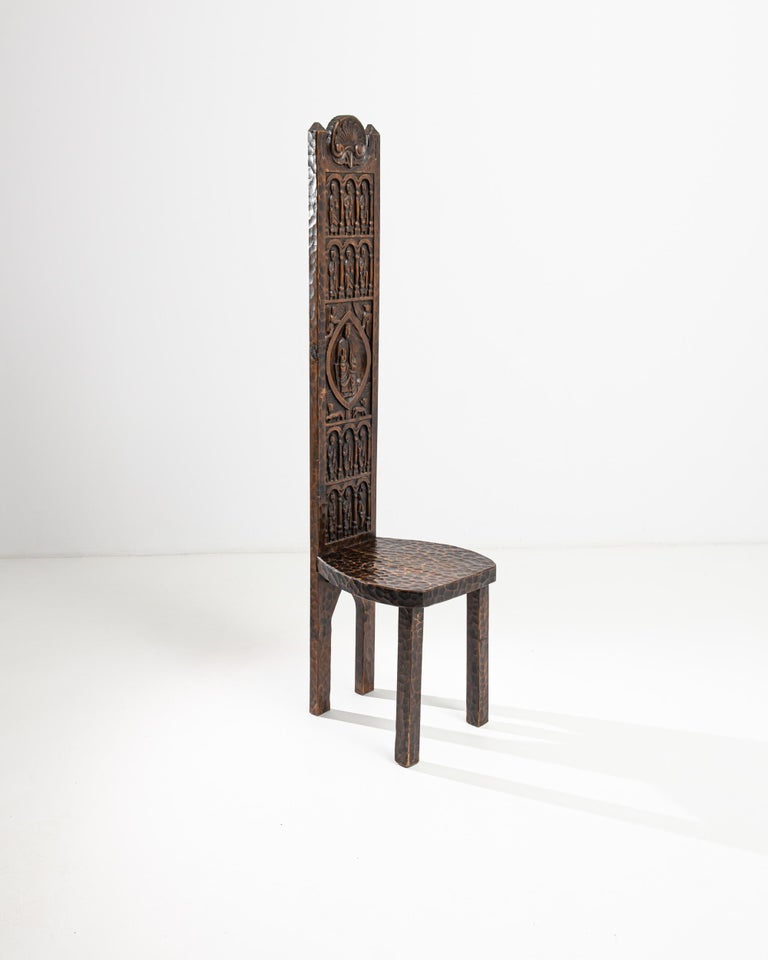 Rustic Carved High-Back Throne at 1stDibs