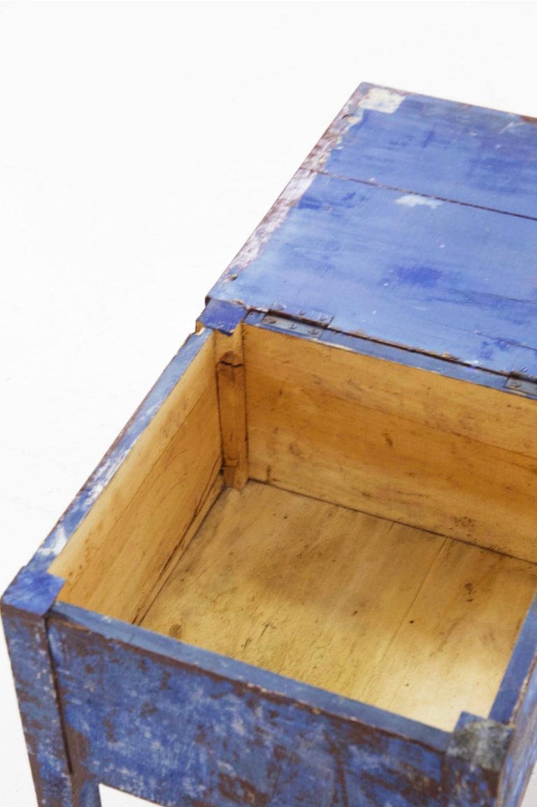 Rustic Chic Blue Stools For Sale at 1stDibs