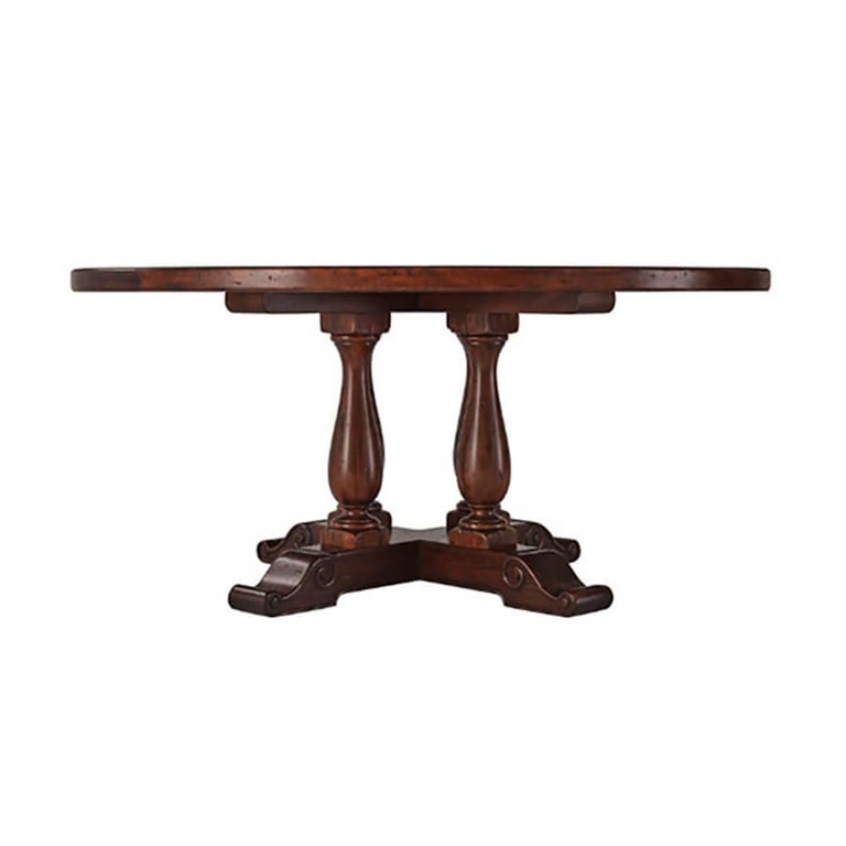 Rustic Circular Dining Table For Sale at 1stDibs