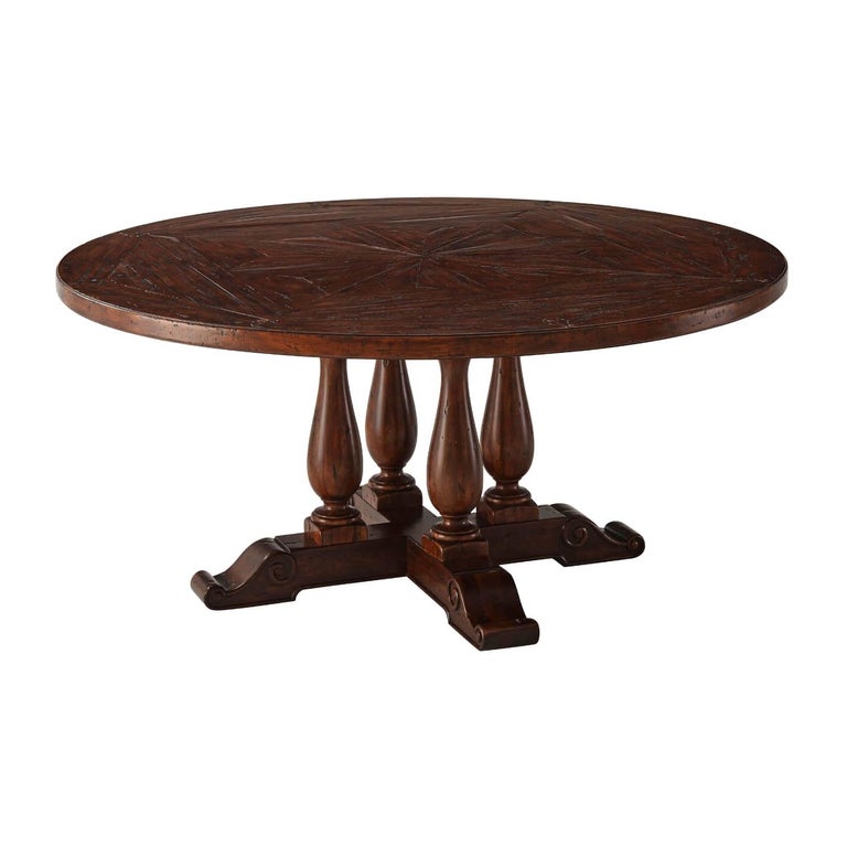 Rustic Circular Dining Table For Sale at 1stDibs