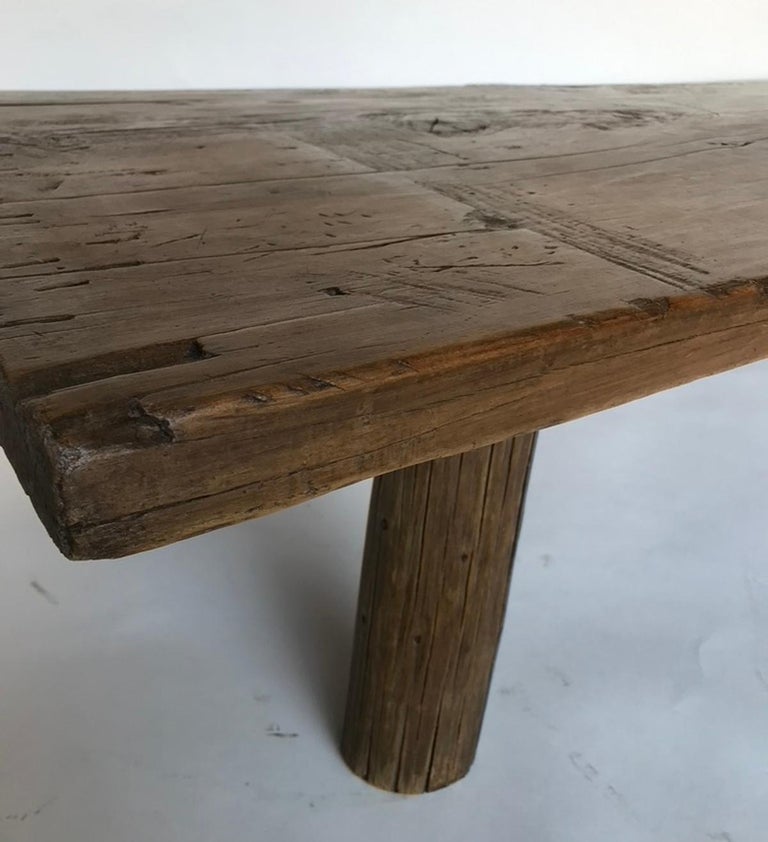 Rustic Coffee Table with Round Legs at 1stDibs
