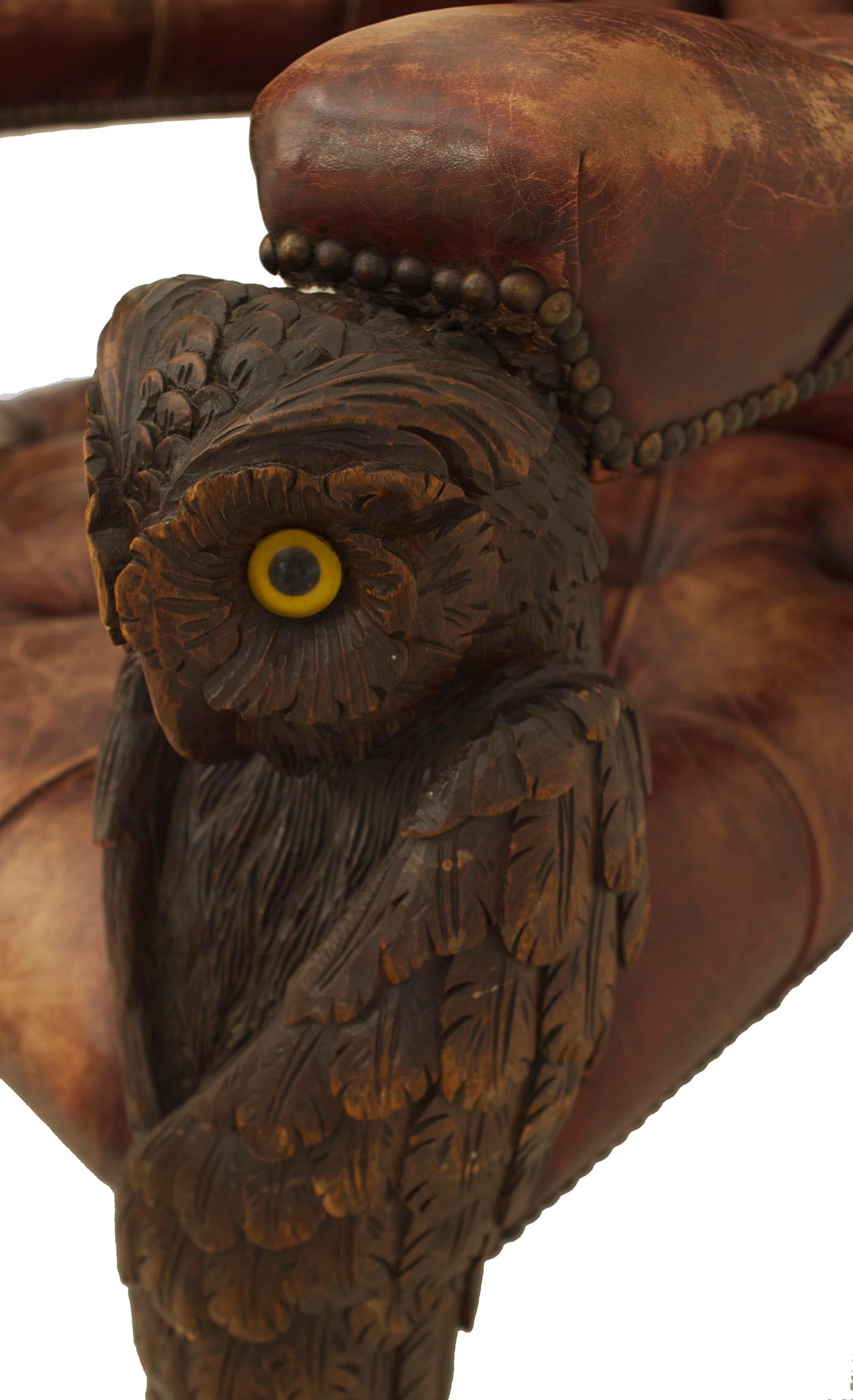 Rustic Continental Leather Living Room Set at 1stDibs