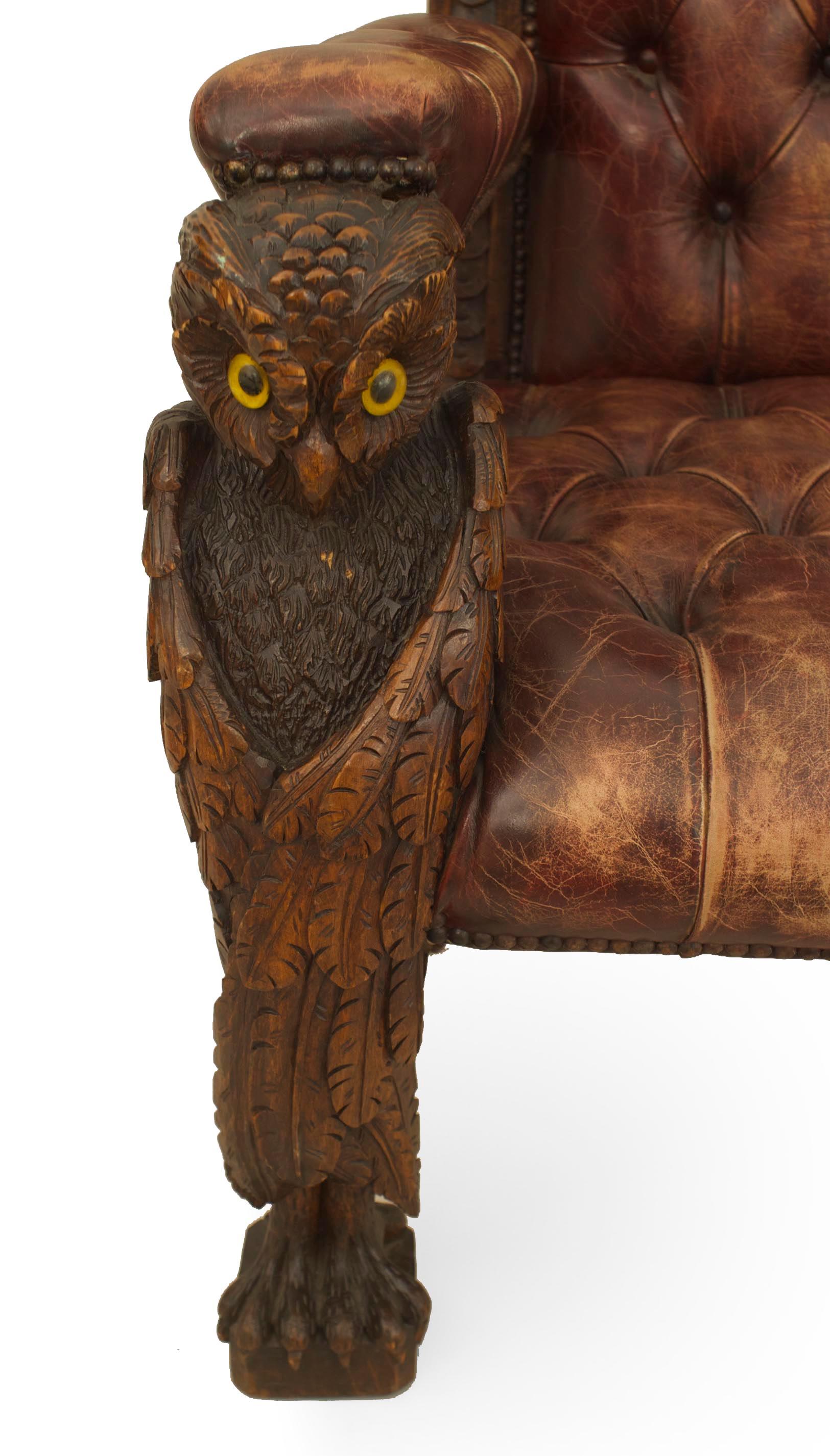 Rustic Continental Leather Living Room Set at 1stDibs