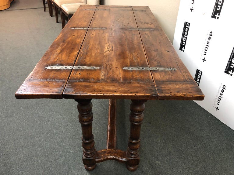 Rustic Convertible Console and Table For Sale at 1stDibs