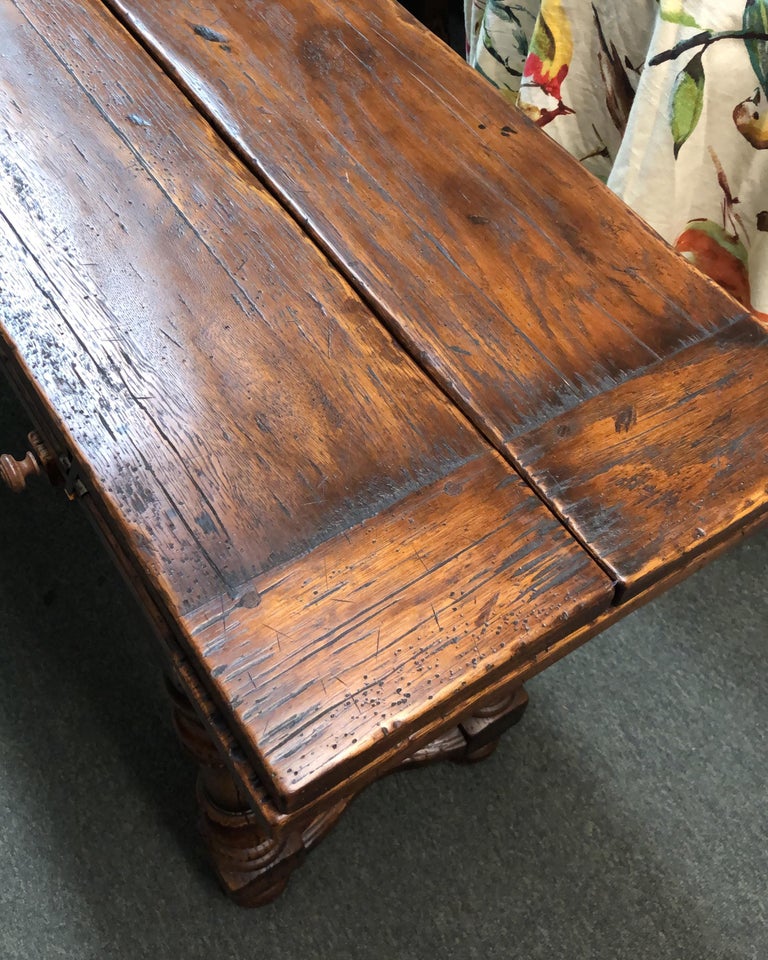 Rustic Convertible Console and Table For Sale at 1stDibs