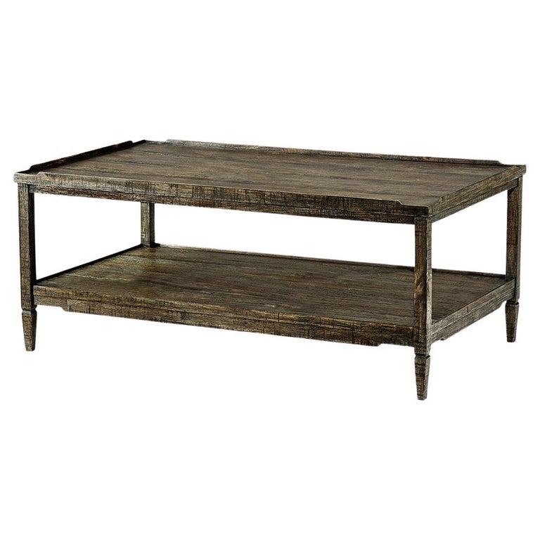 Rustic Country Coffee Table, Dark Drift For Sale at 1stDibs