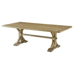 Rustic Country Dining Table, Whitewash For Sale at 1stDibs