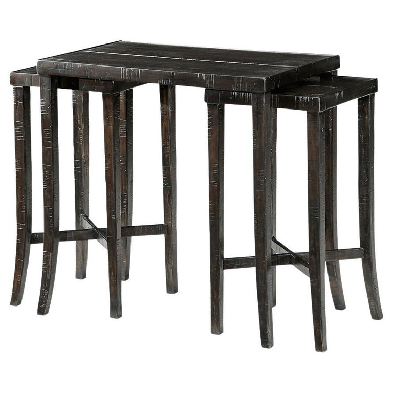Rustic Country Nesting Tables, Dark Ale Finish For Sale at 1stDibs