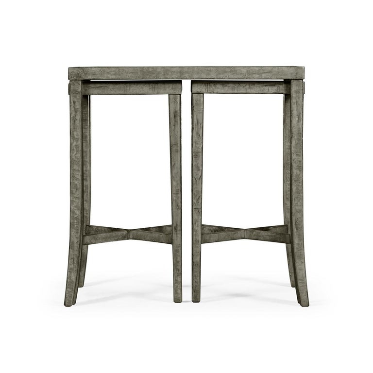 Rustic Country Nesting Tables, Dark Grey For Sale at 1stDibs