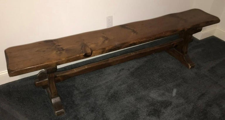 Rustic Country Pine Bench at 1stDibs | rustic country bench, pine ...
