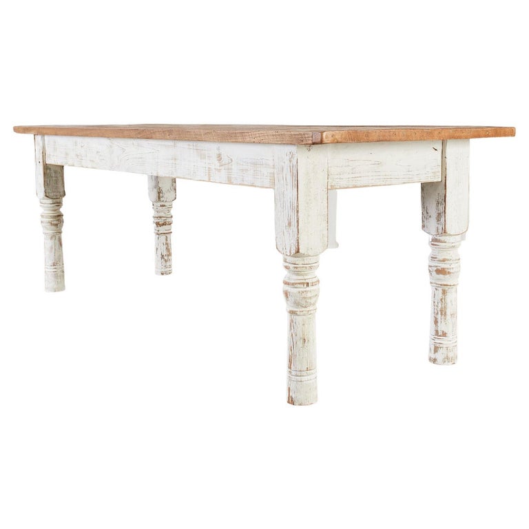 Rustic Country Reclaimed Painted Pine Farmhouse Dining Table For Sale ...