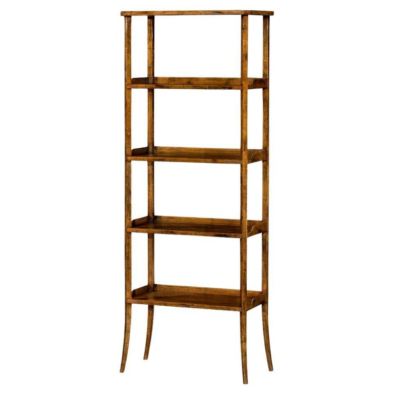 Rustic Country Walnut Etagere For Sale at 1stDibs