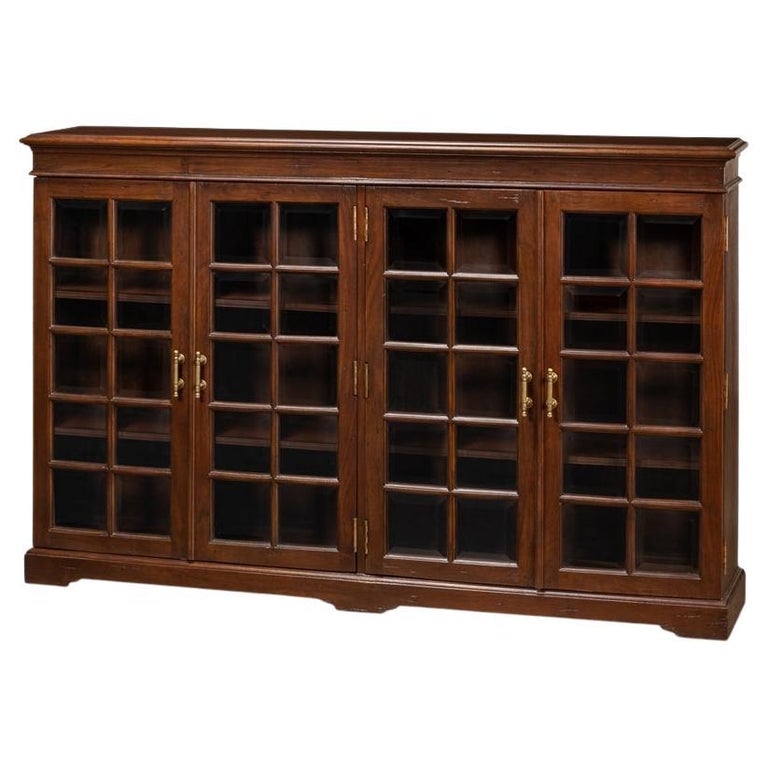 Rustic Country Walnut Low Bookcase For Sale at 1stDibs