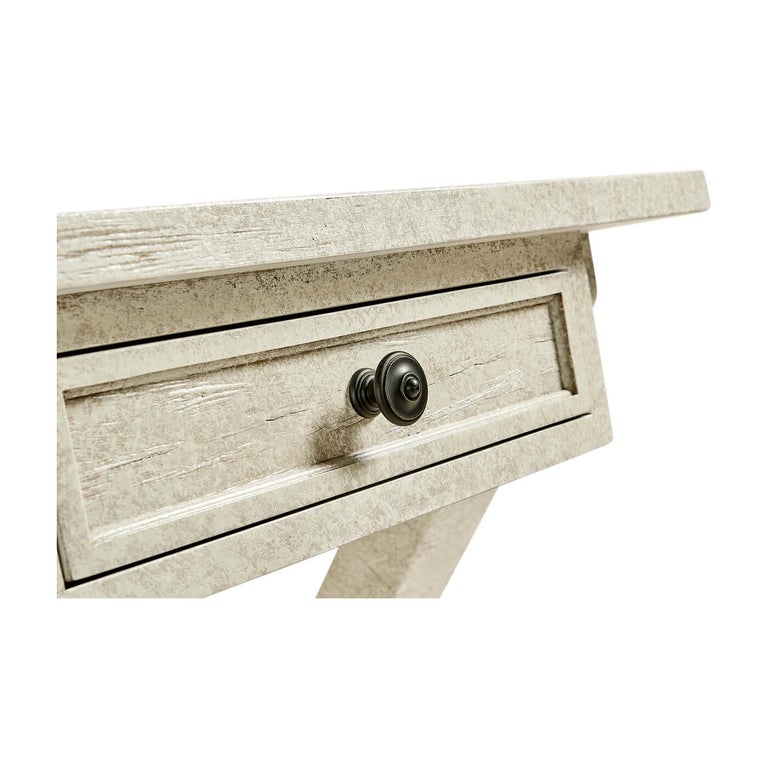 Rustic Country Whitewash Desk For Sale at 1stDibs