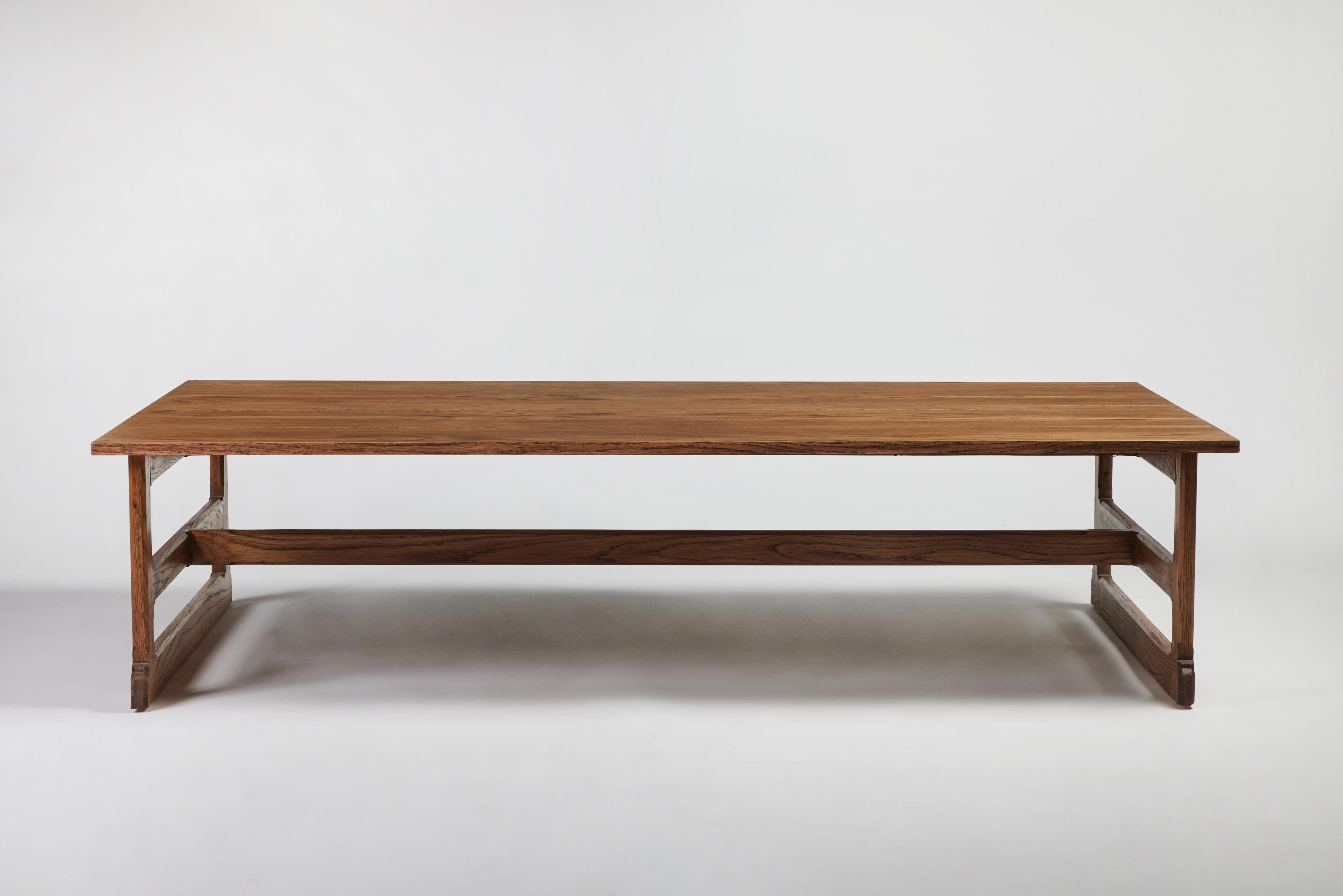 Rustic Craftsman Style West Trestle Coffee in Tanned Oak by Martin and ...