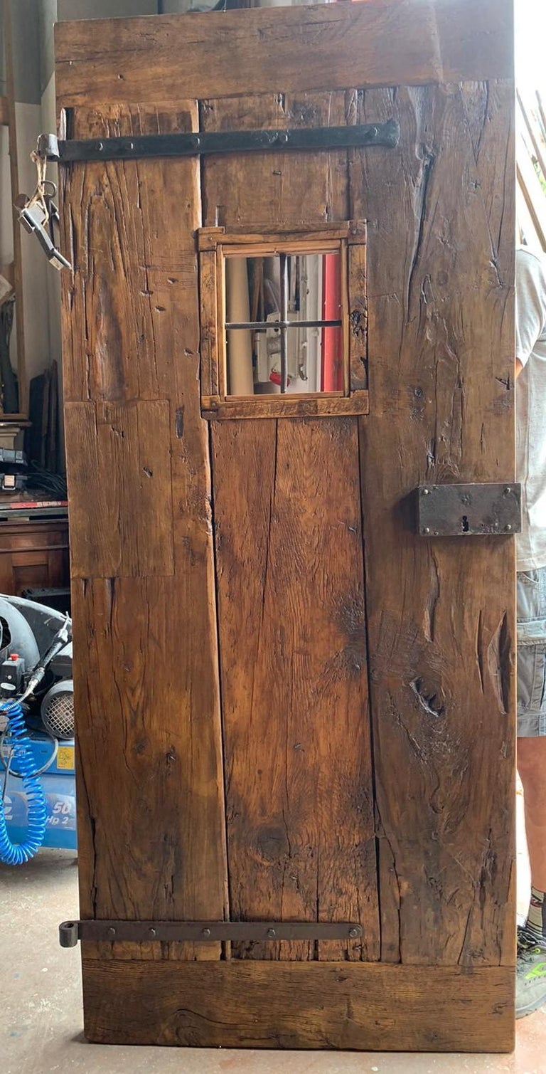 Rustic Door with Nails and Wooden Handle, Antique from the 19th Century ...