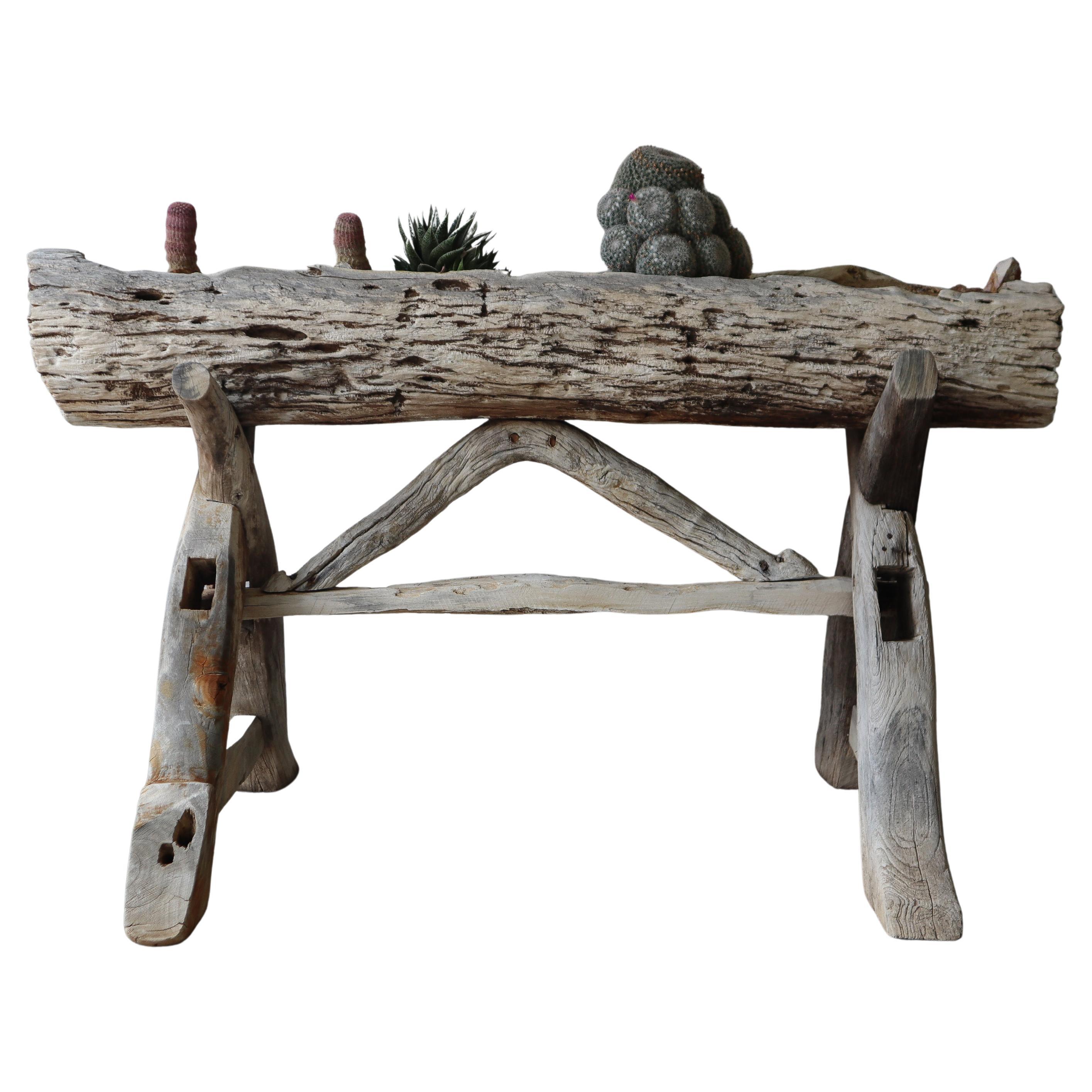 Rustic Driftwood Trough Planter For Sale at 1stDibs