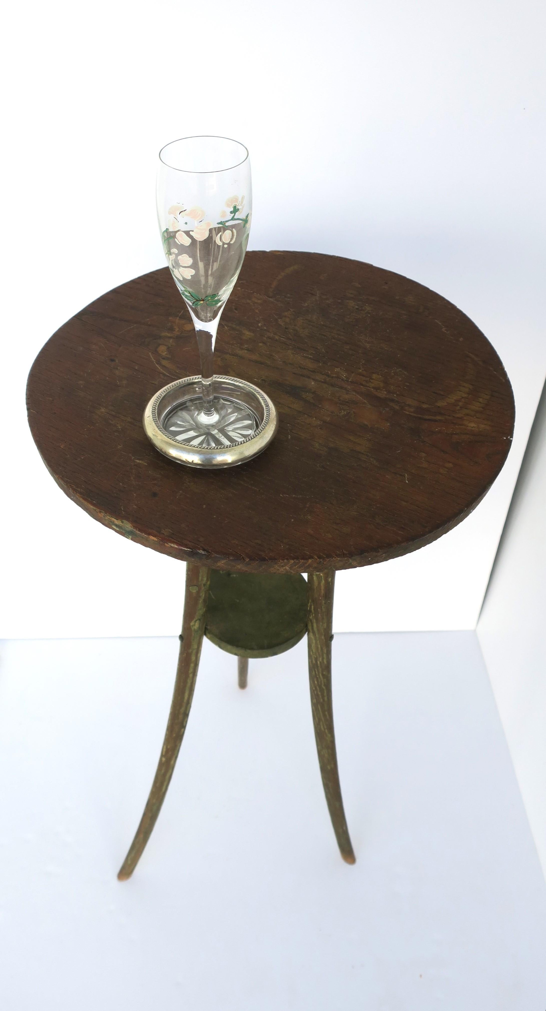 Rustic Drinks Side Table or Plant Stand For Sale at 1stDibs