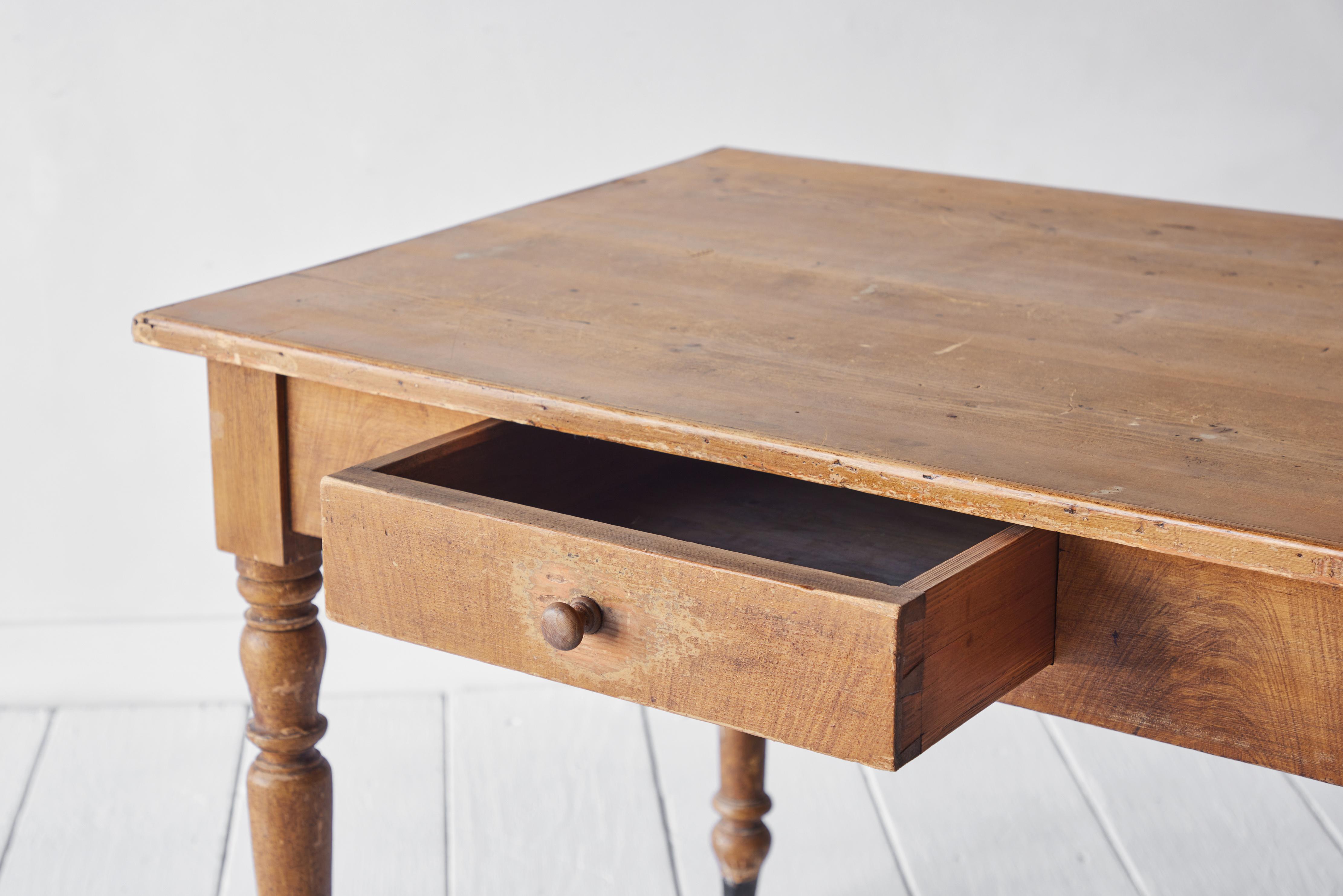 Rustic Early American Table with Single Drawer at 1stDibs | early ...
