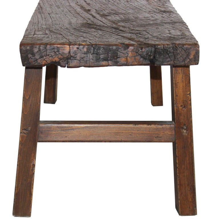 Rustic Elm Bench at 1stDibs