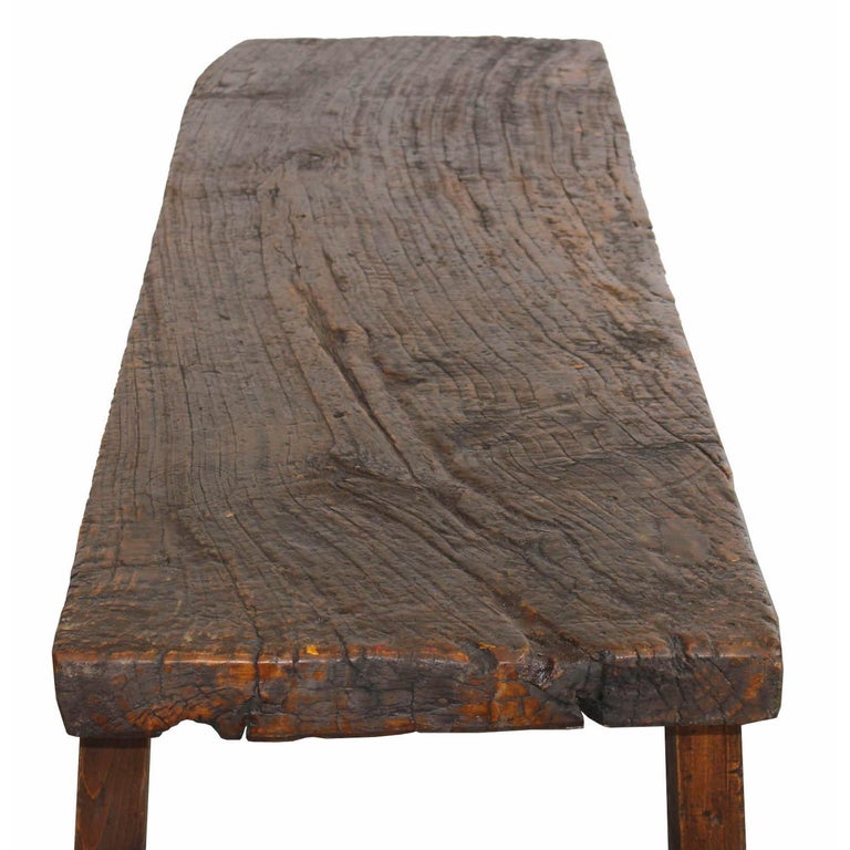 Rustic Elm Bench at 1stDibs