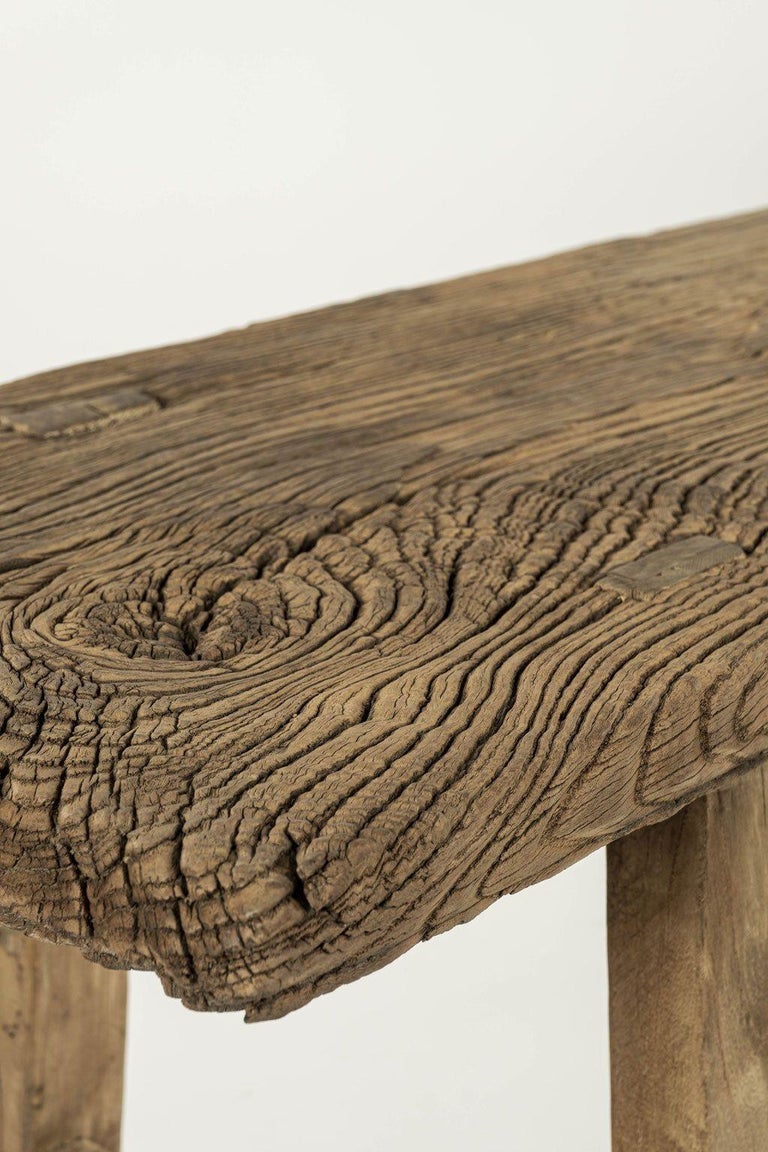 Rustic Bleached Elm Console Table For Sale at 1stDibs