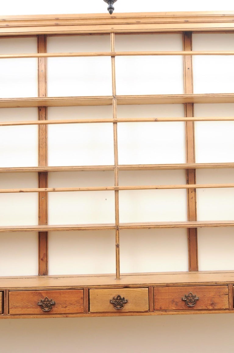 Rustic English 1820s Georgian Period Pine Plate Rack with Five Low ...