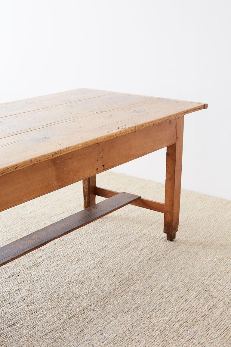Rustic English Pine Library Table or Farm Table at 1stDibs