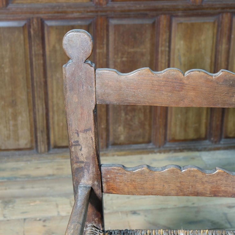 Rustic European Folk Art Chair, Vernacular and Primitive, Woven Seat at ...