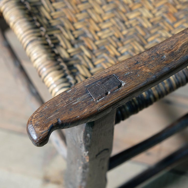 Rustic European Folk Art Chair, Vernacular and Primitive, Woven Seat at ...