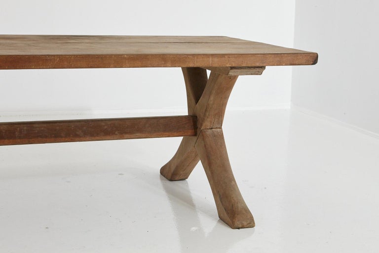 Rustic Farm Style Rectangular Oak Cocktail Table with X Shape Legs ...