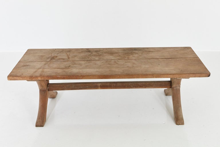 Rustic Farm Style Rectangular Oak Cocktail Table with X Shape Legs ...