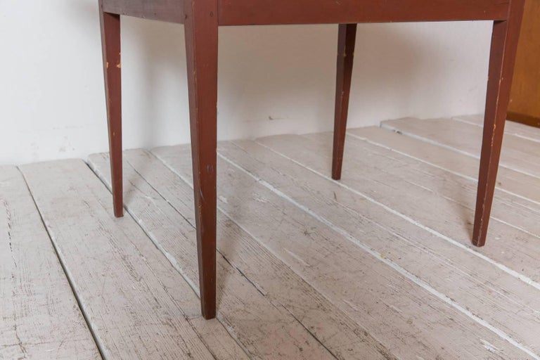 Rustic Farmhouse Rectangular Farm Table with Red Base with Natural ...