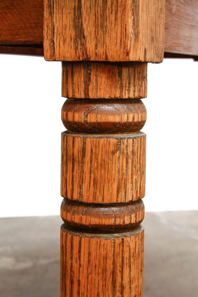 Rustic Farmhouse Oak Work Table or Console at 1stDibs