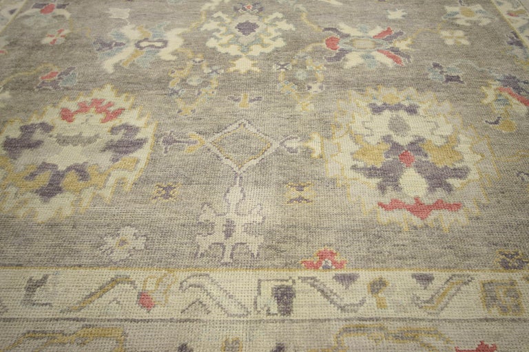 Rustic Farmhouse Style Turkish Oushak Area Rug with Large Geometric ...