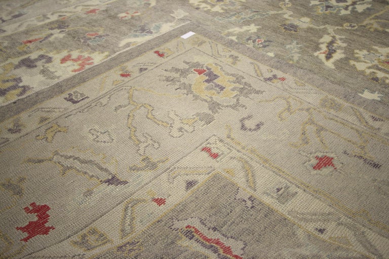 Rustic Farmhouse Style Turkish Oushak Area Rug with Large Geometric ...